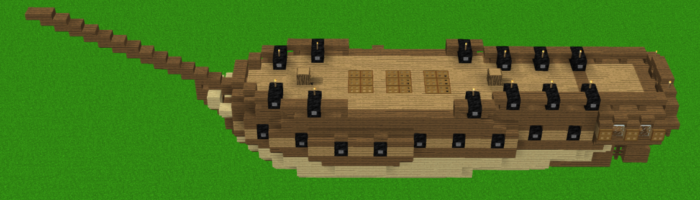 Minecraft Ship Tutorial: 30-Gun Frigate - PirateCraft